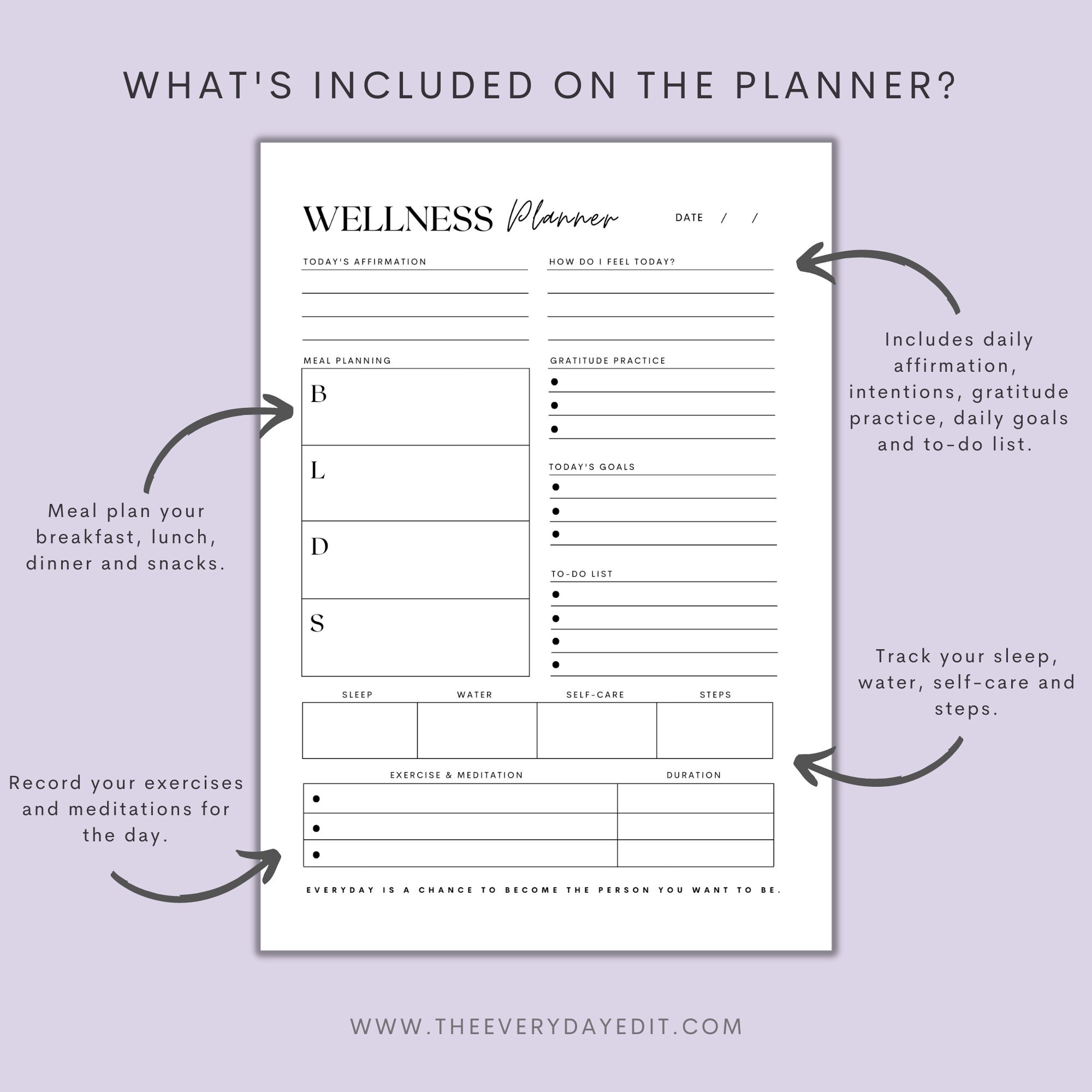 Wellness Planner Printable Wellness Tracker Health Planner - Etsy