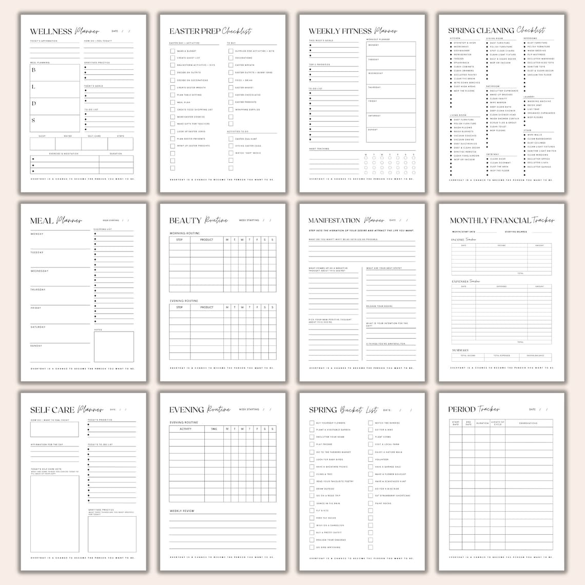 Ultimate Life Planner Printable Bundle, Minimalist Planner, Home ...