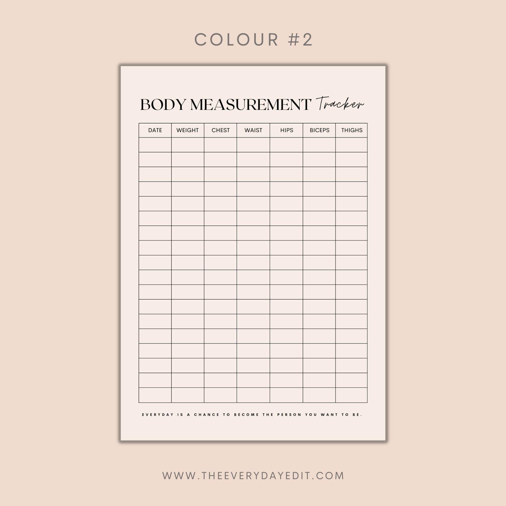Body Measurement Tracker Printable, Weight Loss Tracker, Body Progress ...