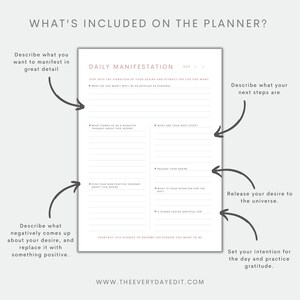 Daily Manifestation Planner Printable, Daily Planner, Manifestation ...