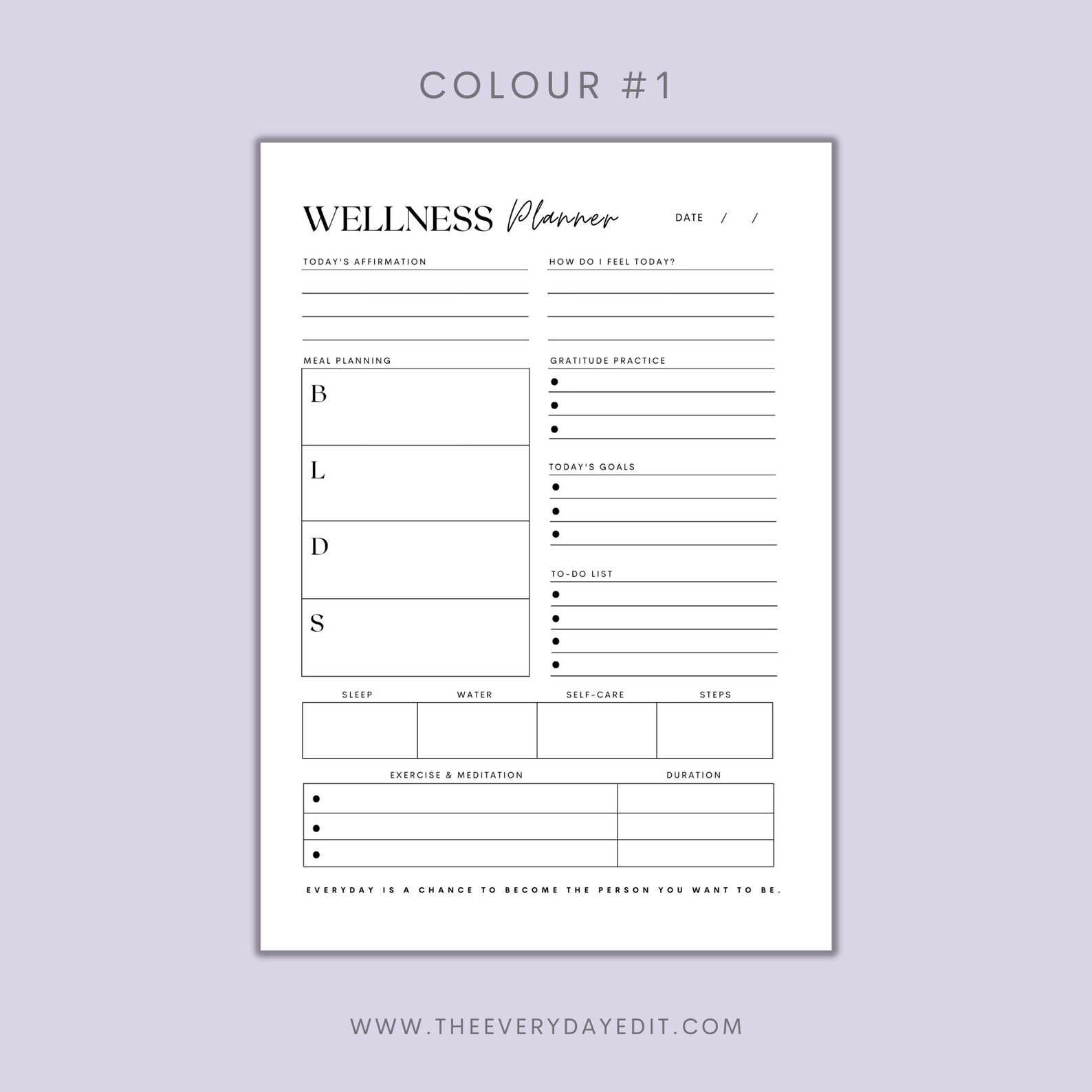 Wellness Planner Printable Wellness Tracker Health Planner - Etsy