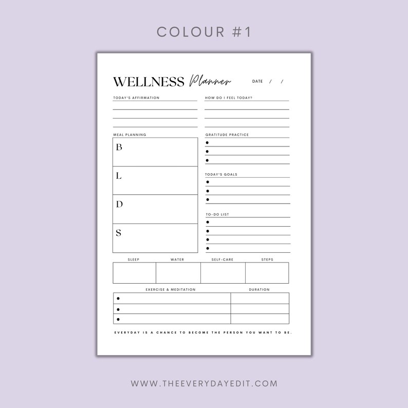 Wellness Planner Printable Wellness Tracker Health Planner - Etsy