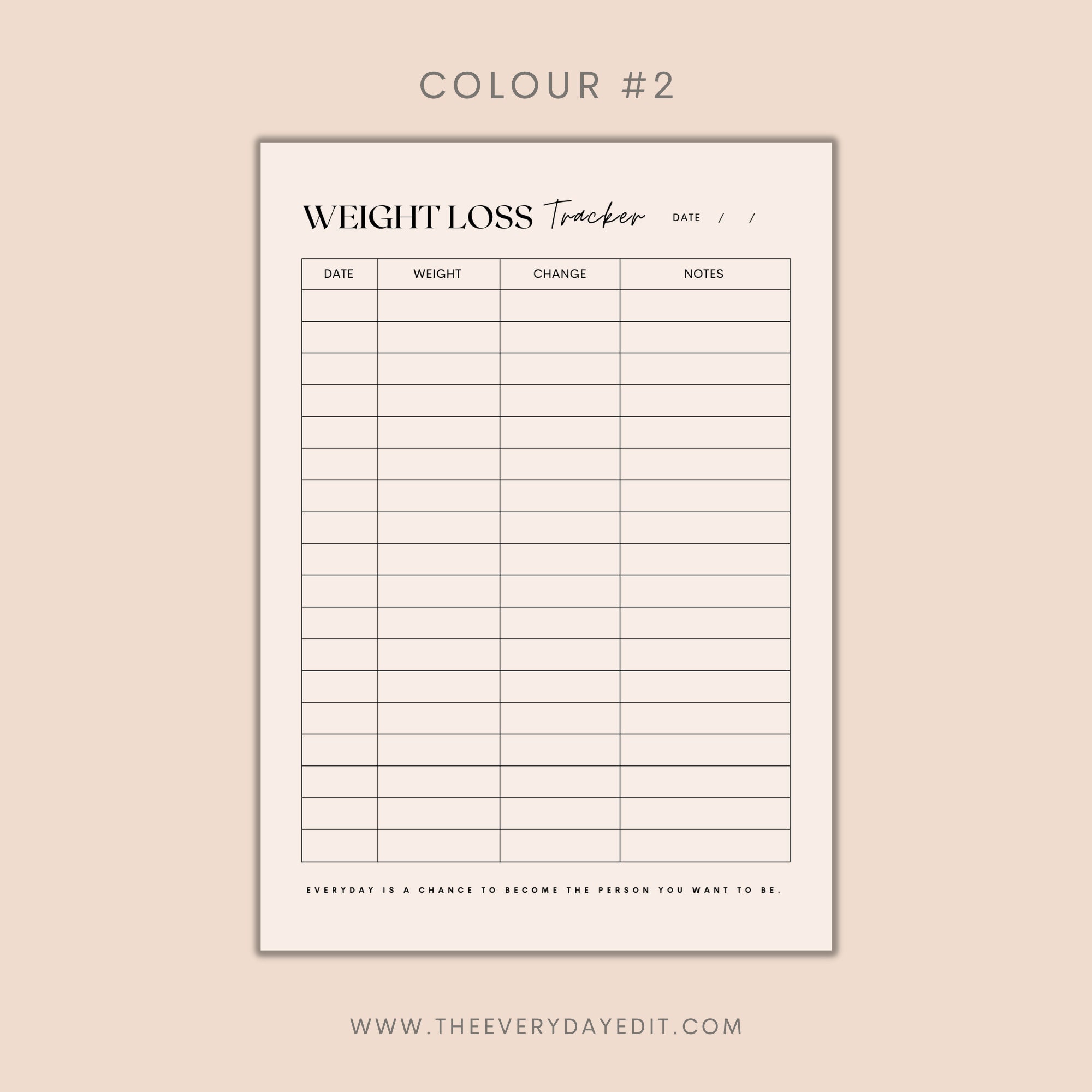 Weight Loss Tracker Printable, Weight Loss Log, Weight Tracker, Health ...