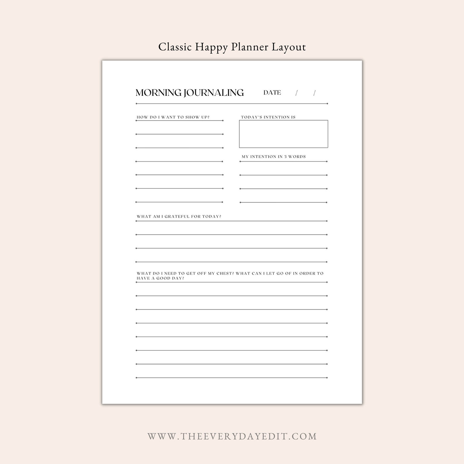 Daily Journaling Pages Printable Download Daily Journal - Etsy Australia