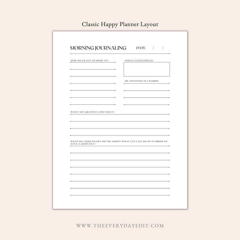 Daily Journaling Pages Printable Download Daily Journal - Etsy Australia