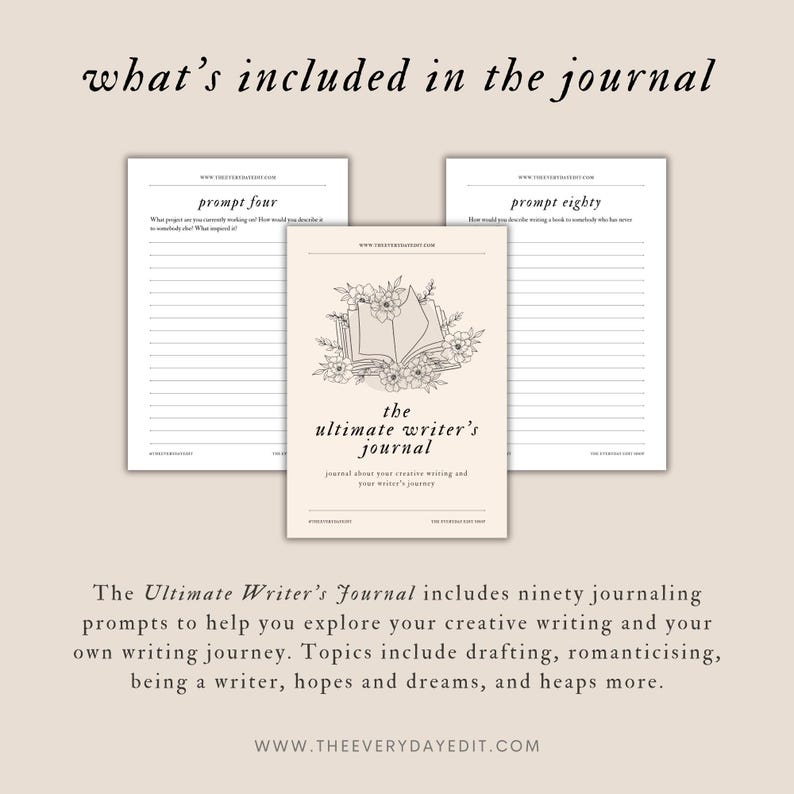 Ultimate Writer's Journal, Writing Journal, Journal Prompts for Writers ...