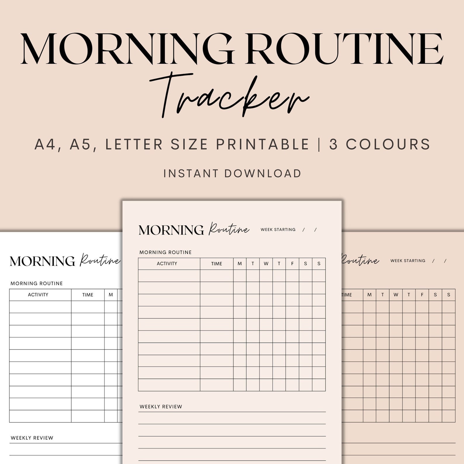 Morning Routine Tracker Printable Morning Planner Printable - Etsy