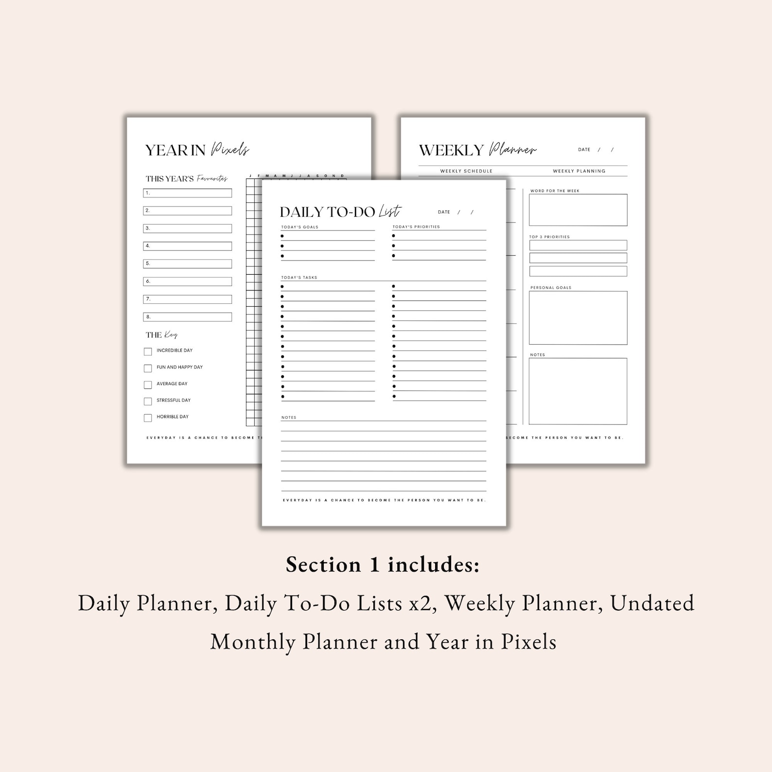 Ultimate Life Planner Printable Bundle, Minimalist Planner, Home ...