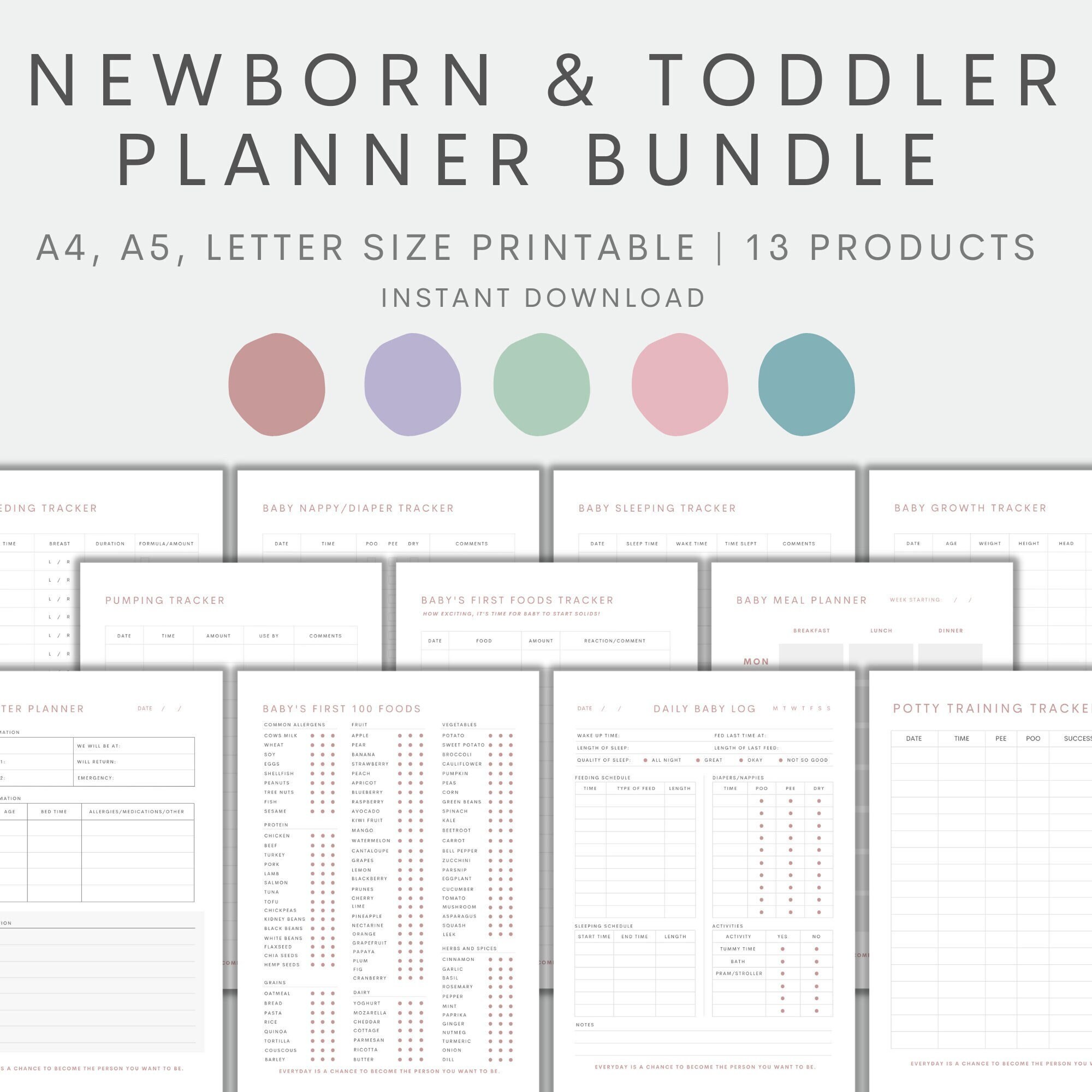 Newborn Planner Bundle Newborn Planning Kit Baby Tracker - Etsy