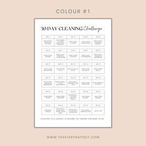 30 Day Cleaning Challenge Printable, Cleaning Planner, Cleaning ...