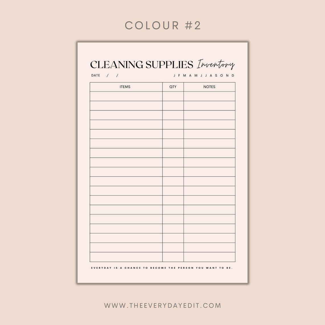 Cleaning Supplies Inventory Printable, Cleaning Inventory Chart, Home ...