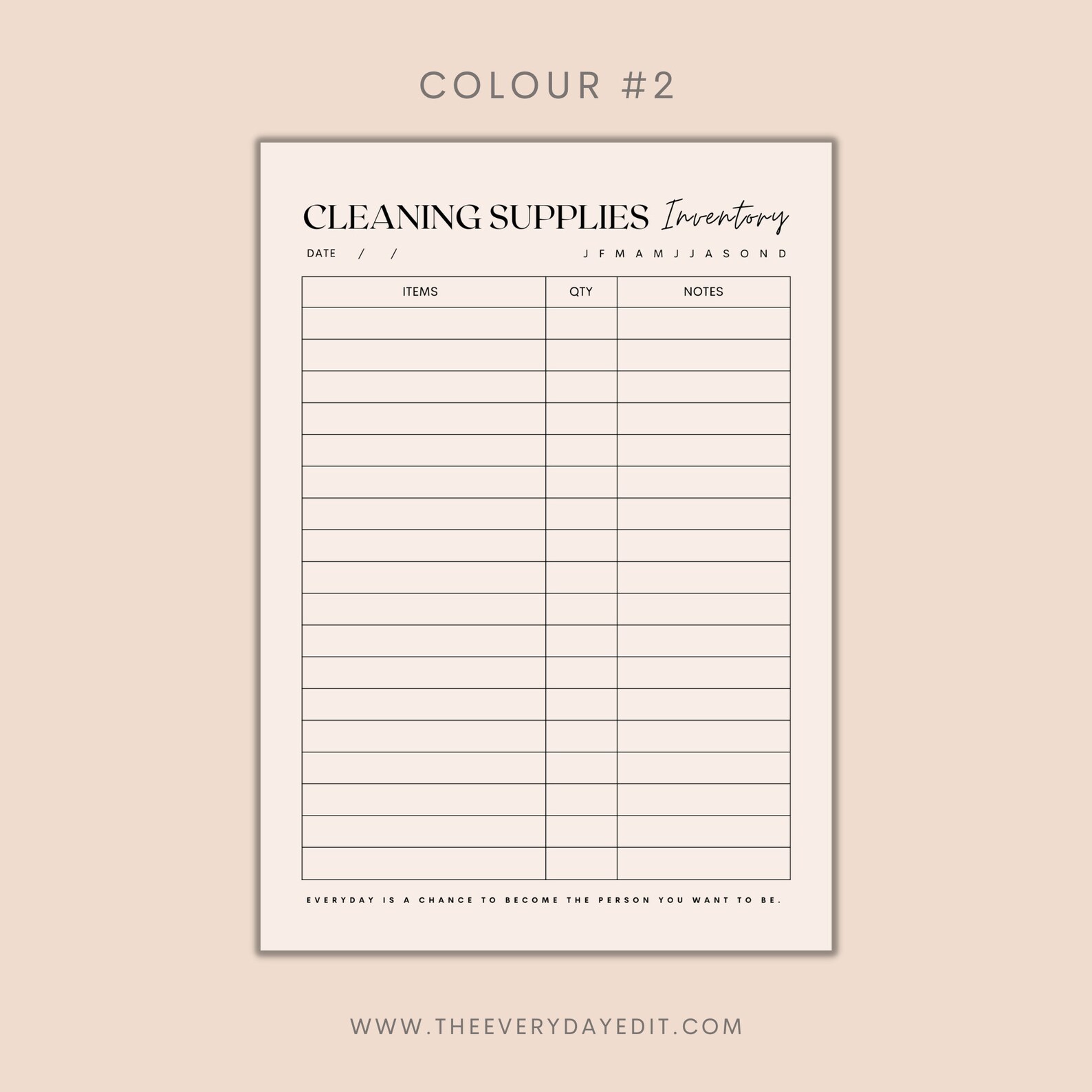 Cleaning Supplies Inventory Printable, Cleaning Inventory Chart, Home ...