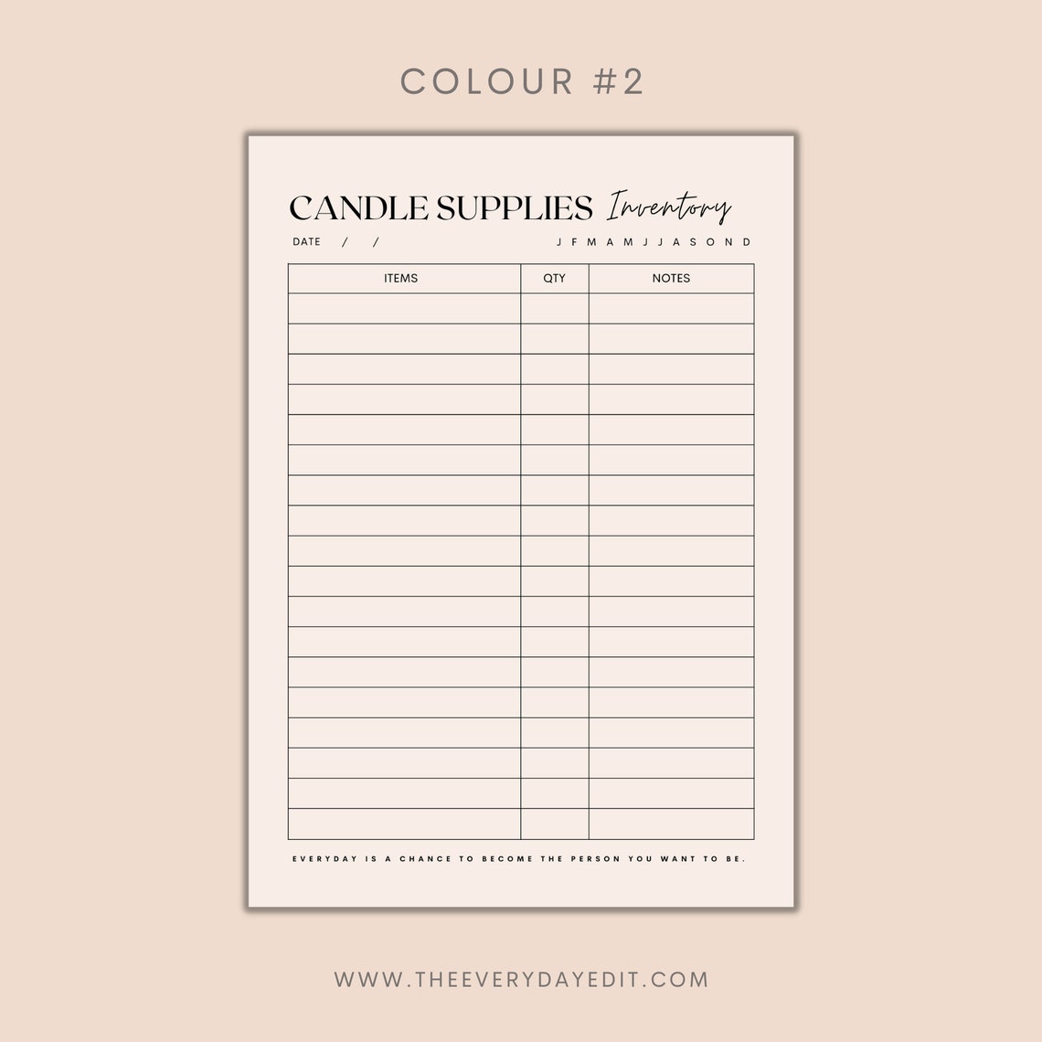 Candle Supplies Inventory Printable, Candle Business Planner Printable ...