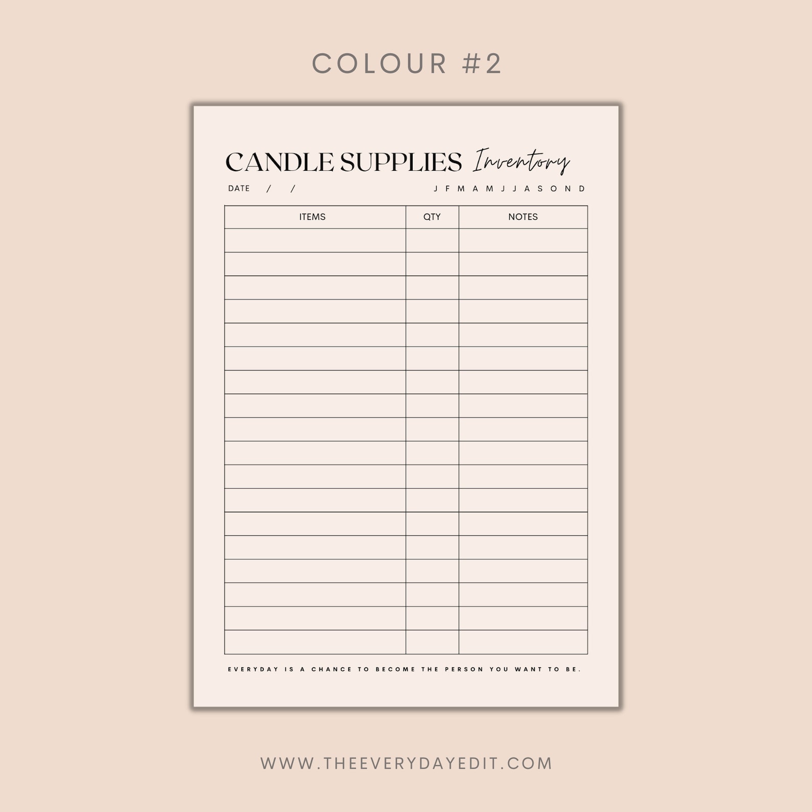 Candle Supplies Inventory Printable, Candle Business Planner Printable ...