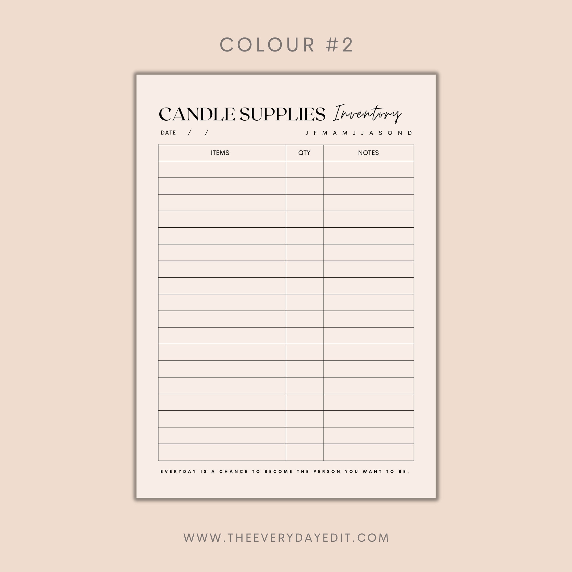 Candle Supplies Inventory Printable, Candle Business Planner Printable ...
