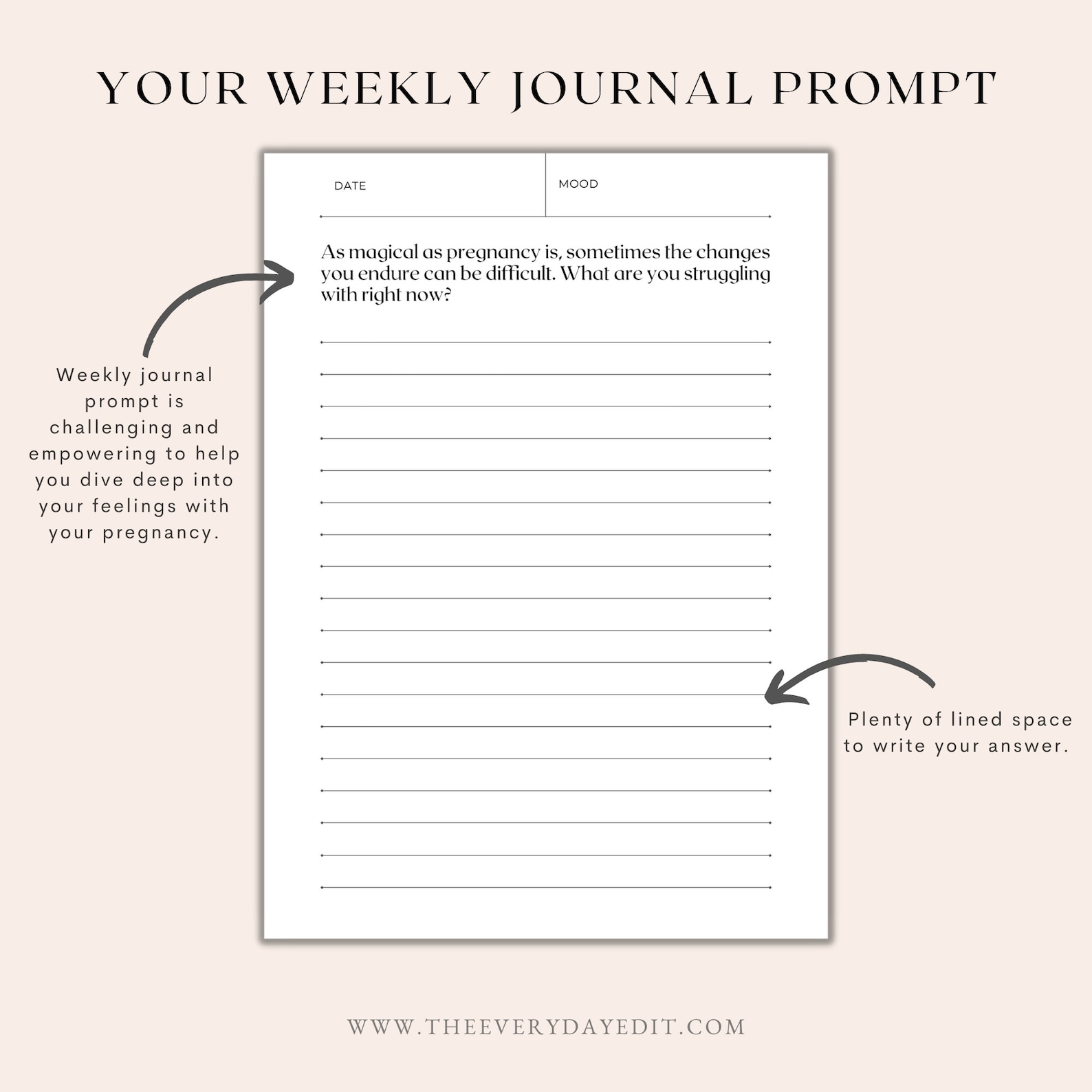 Pregnancy Journal Printable, Pregnancy Diary, Bump to Baby Book ...