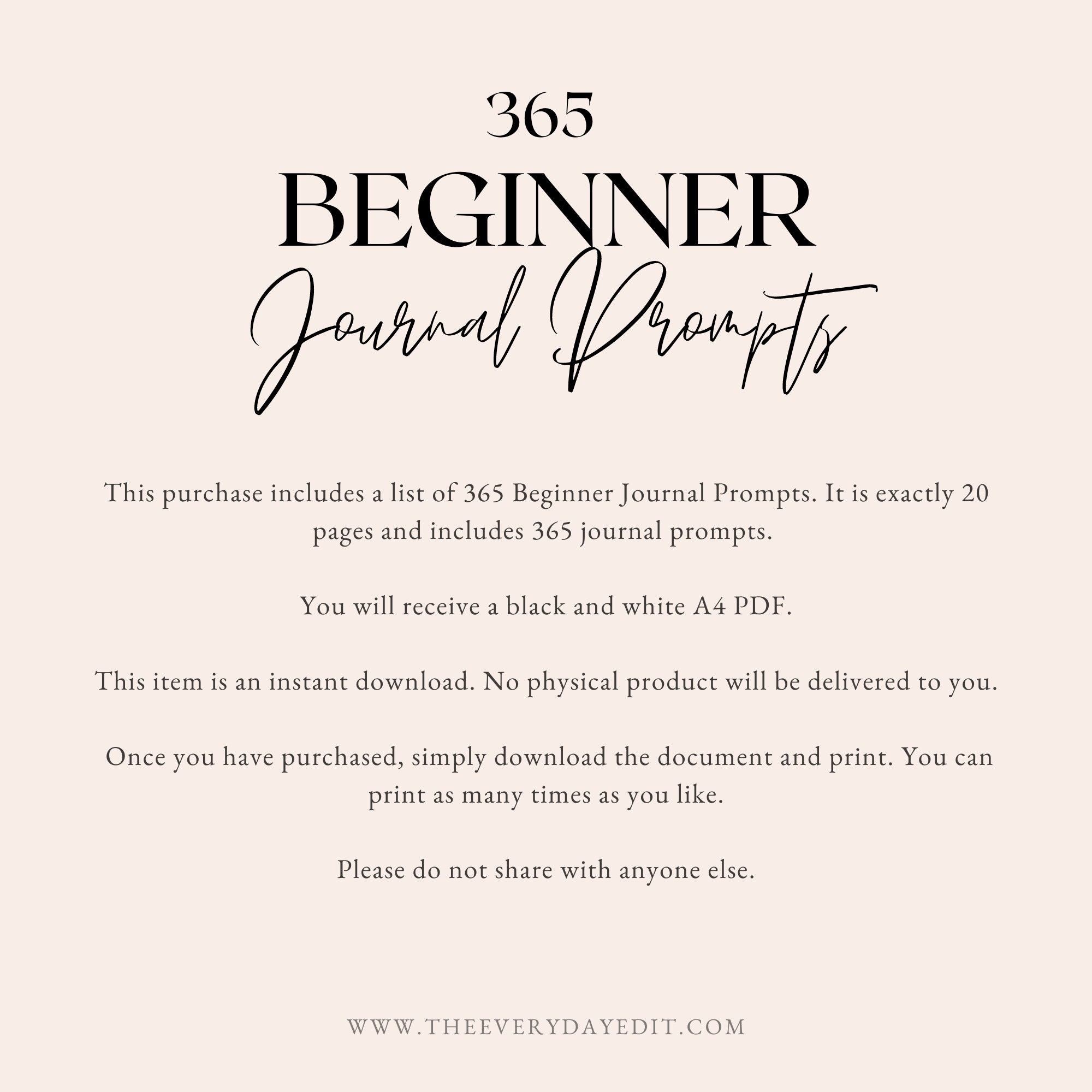 365 Journaling Prompts for Beginners Beginner Journal - Etsy Australia