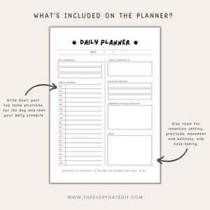 Daily Planner Printable, Daily Tracker, Life Planner, Daily Schedule ...