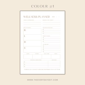 Daily Wellness Planner Printable, Daily Planner, Wellness Tracker ...