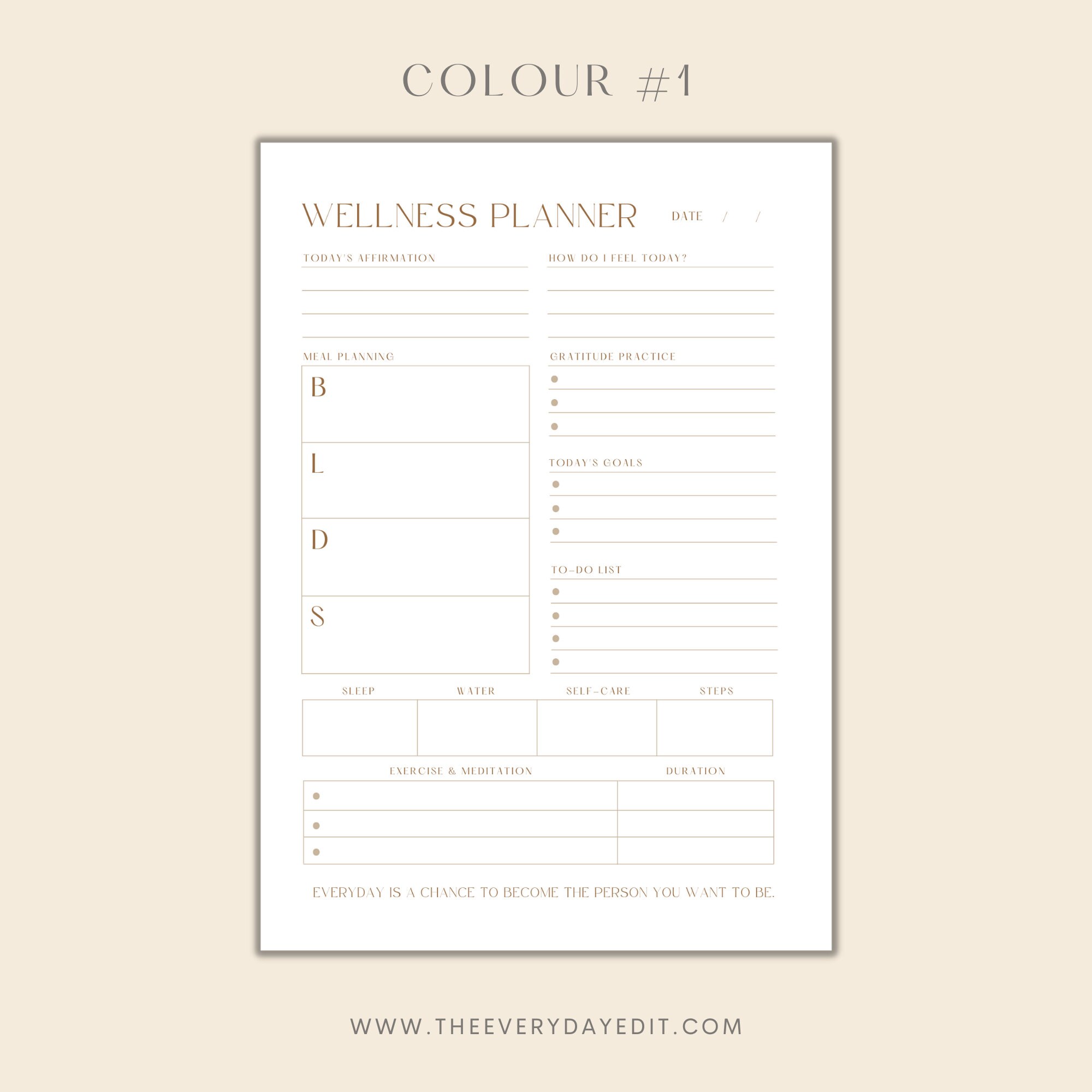 Daily Wellness Planner Printable, Daily Planner, Wellness Tracker ...
