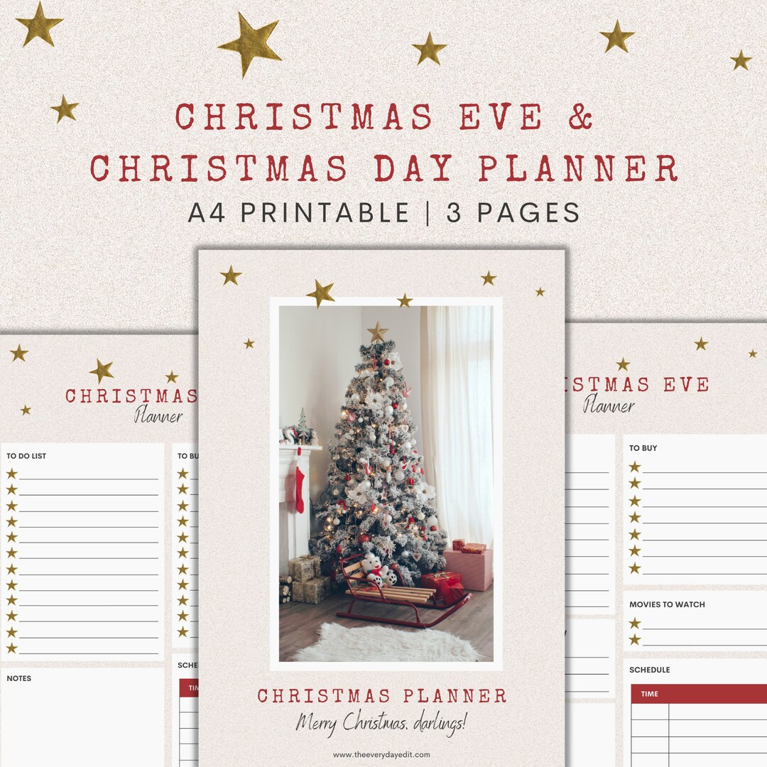 Christmas Planner Printable | Christmas Day Planner | Christmas Eve ...