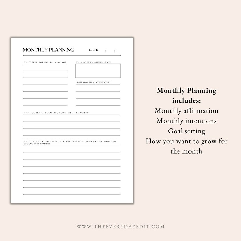 Monthly Journaling Pages Printable Download, Monthly Journal Prompts ...