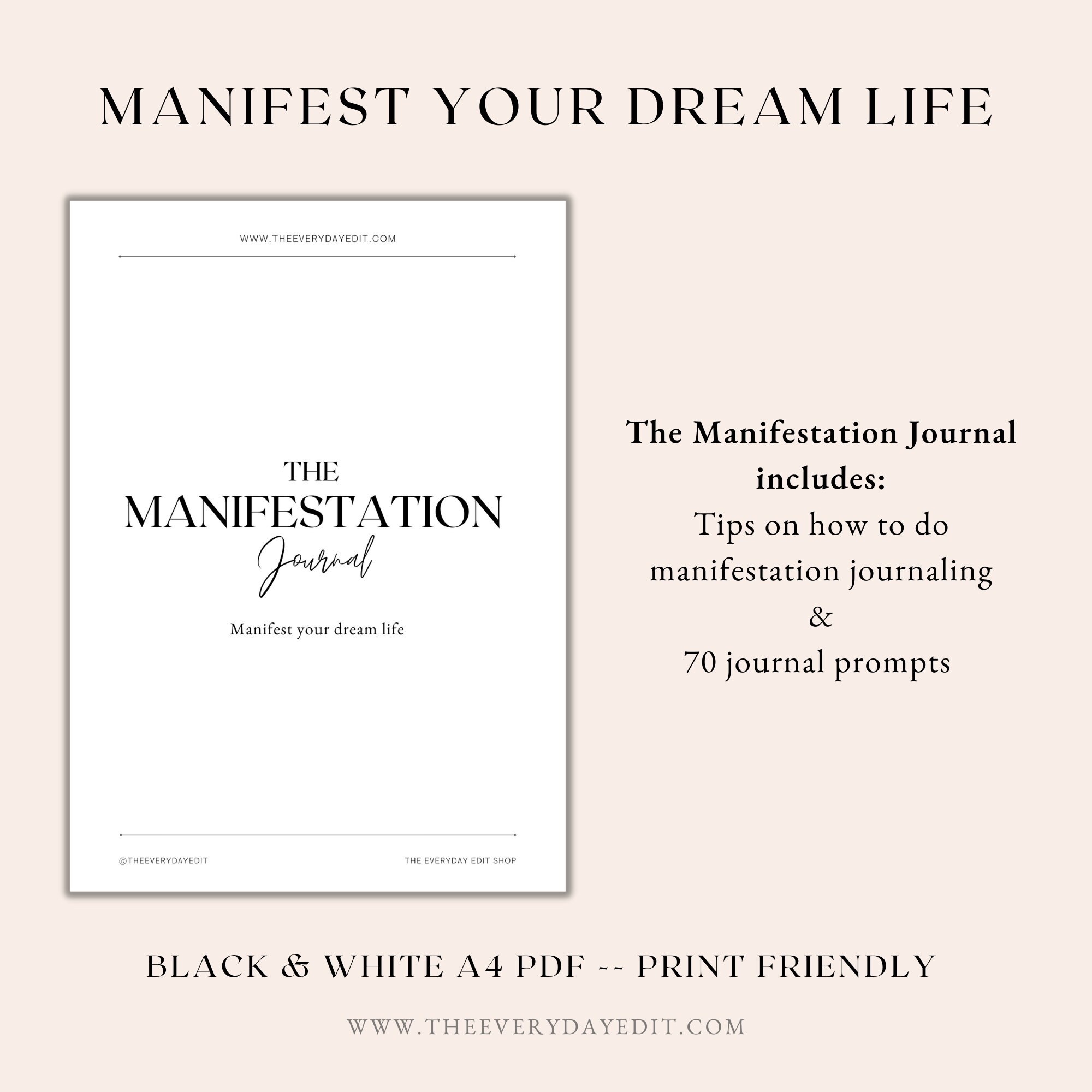 Manifestation Journal Printable Manifestation Journal - Etsy