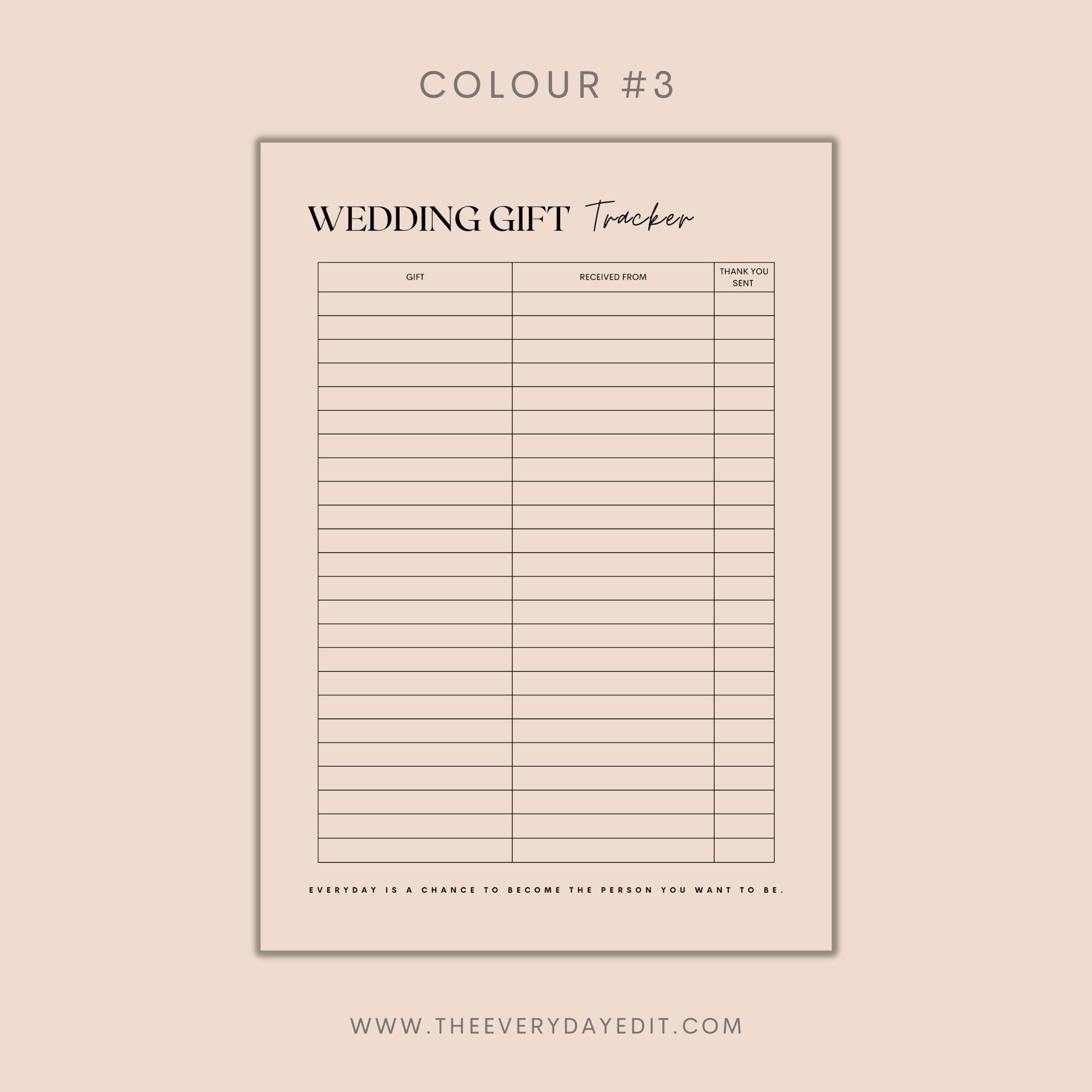 Wedding Gift Tracker Printable Wedding Tracker Wedding - Etsy