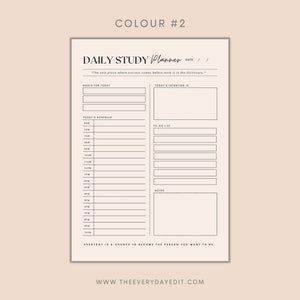 Daily Study Planner Printable, Student Planner, School Planner ...