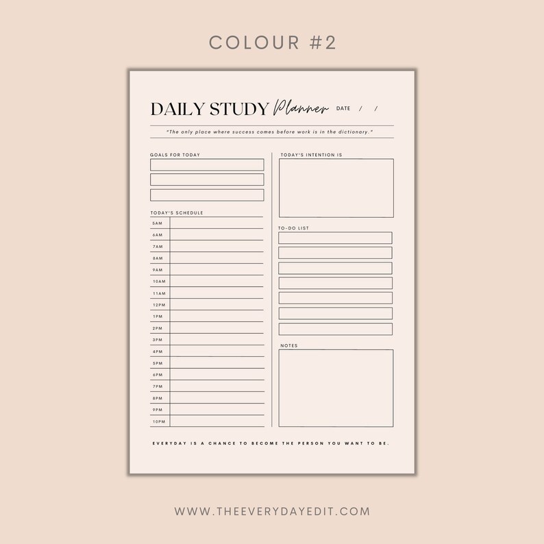 Daily Study Planner Printable, Student Planner, School Planner ...