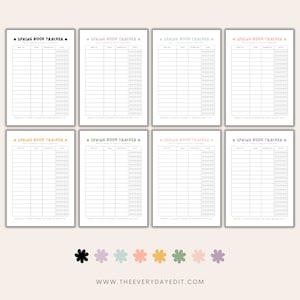 Spring Book Tracker Printable, Book List Tracker, Reading Tracker, Book ...