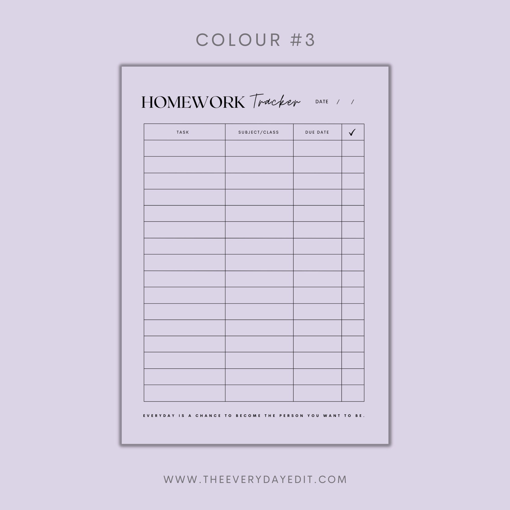 Homework Tracker Printable, School Planner Printable, Assignment ...