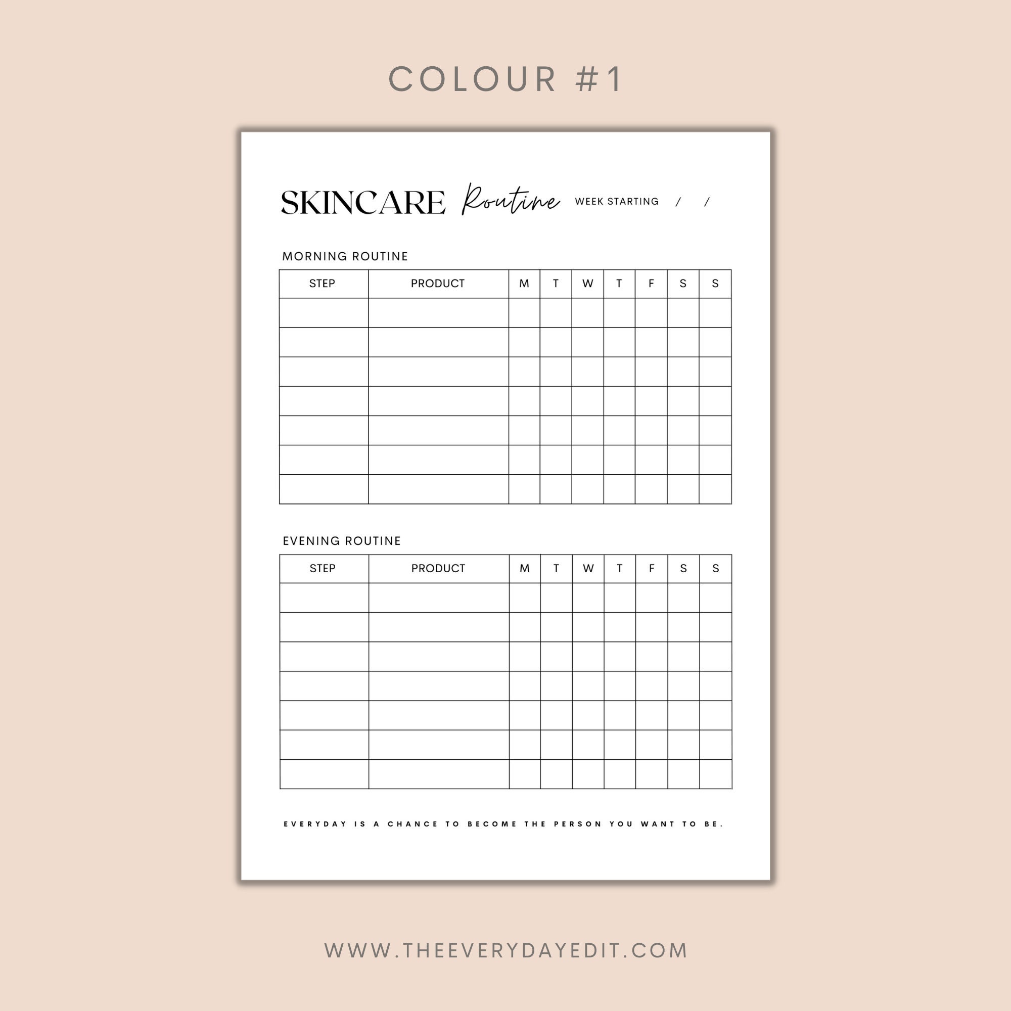 Skincare Routine Tracker Printable, Skincare Tracker, Beauty Journal ...