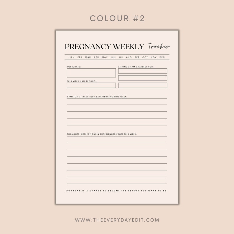 Pregnancy Weekly Tracker Printable, Pregnancy Tracker, Pregnancy ...