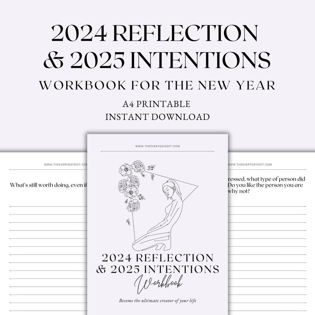 2024 Reflection 2025 Intentions Workbook 2025 Yearly Planner Printable