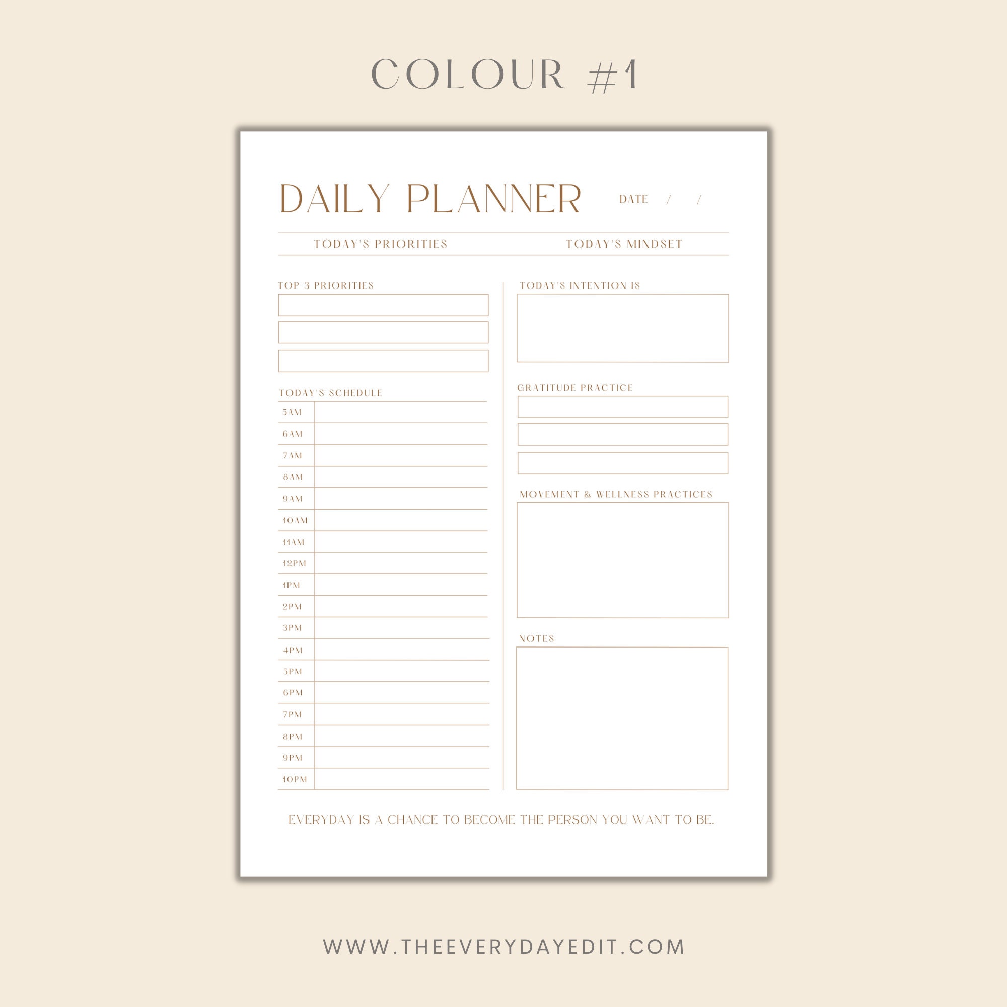 Daily Planner Printable, Daily Productivity Planner, To-do List ...