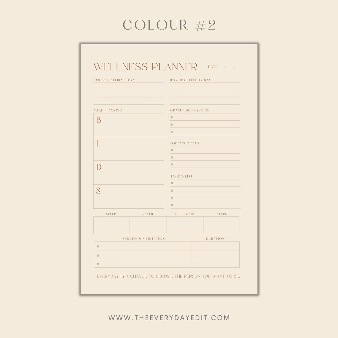 Daily Wellness Planner Printable, Daily Planner, Wellness Tracker ...