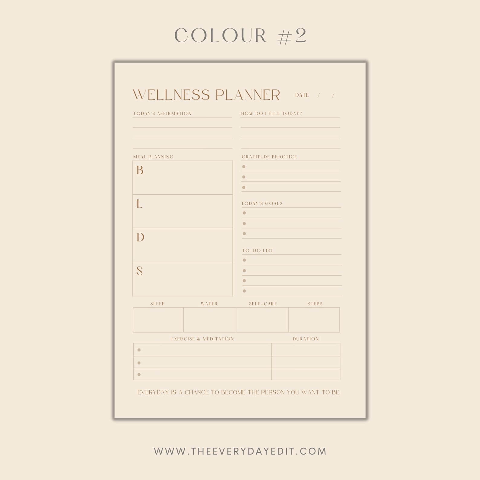 Daily Wellness Planner Printable, Daily Planner, Wellness Tracker ...