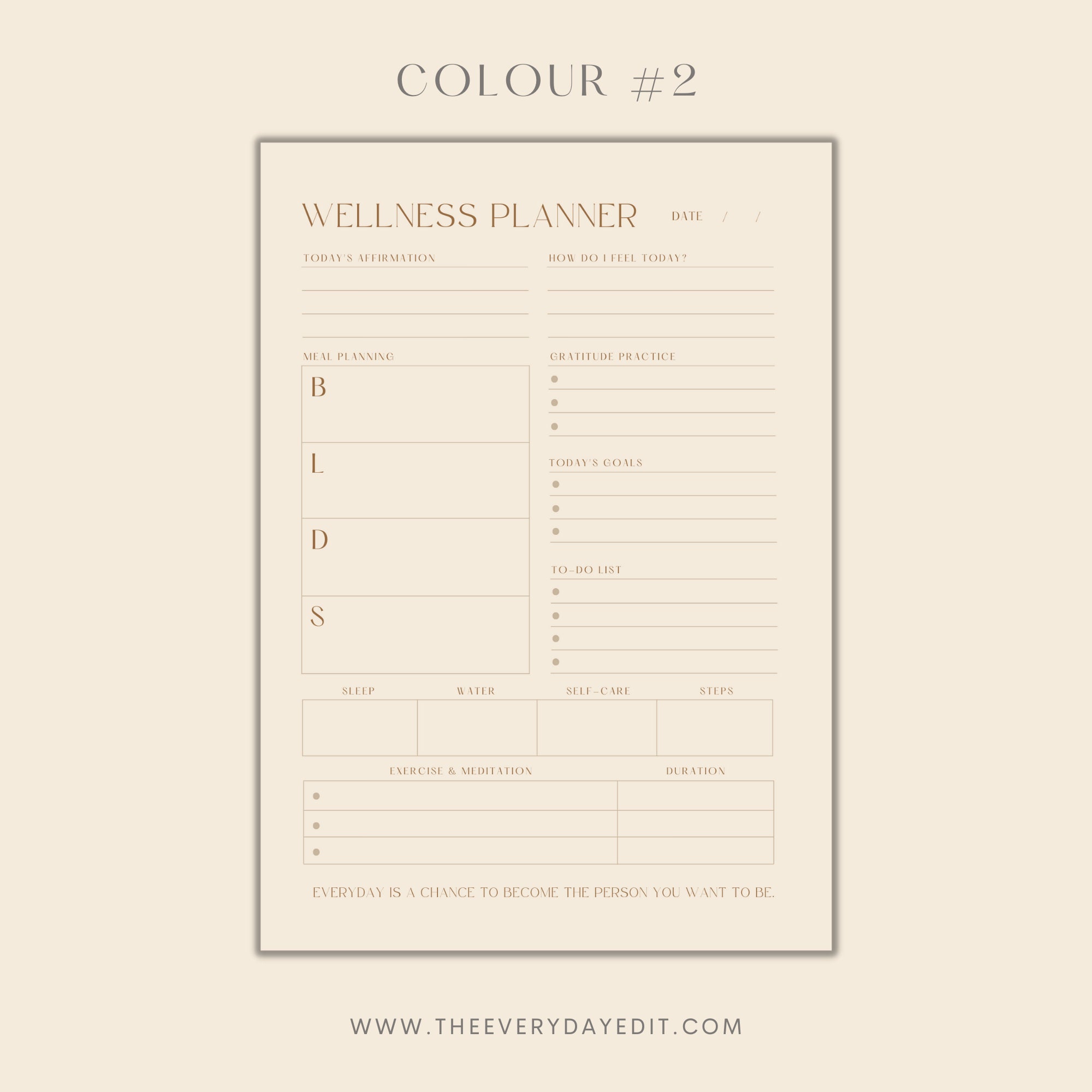 Daily Wellness Planner Printable, Daily Planner, Wellness Tracker ...