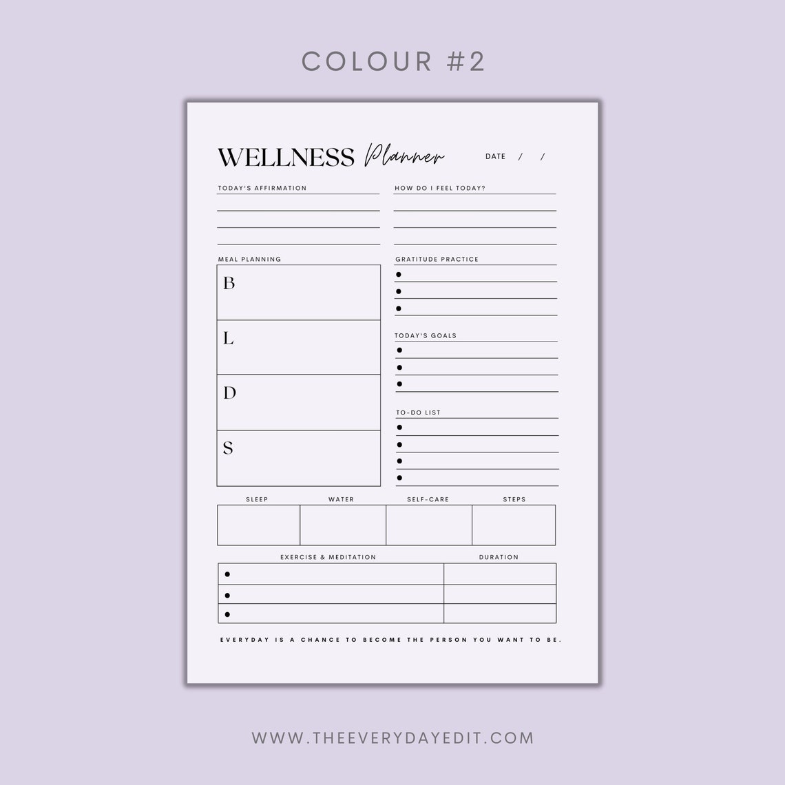 Wellness Planner Printable Wellness Tracker Health Planner - Etsy