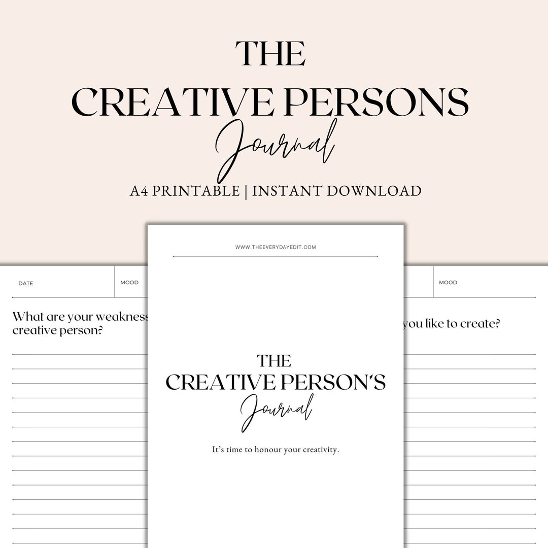The Creative Persons Journal Printable, Creativity Journal Prompts ...