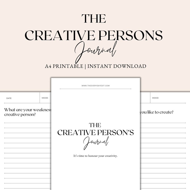 The Creative Persons Journal Printable, Creativity Journal Prompts ...