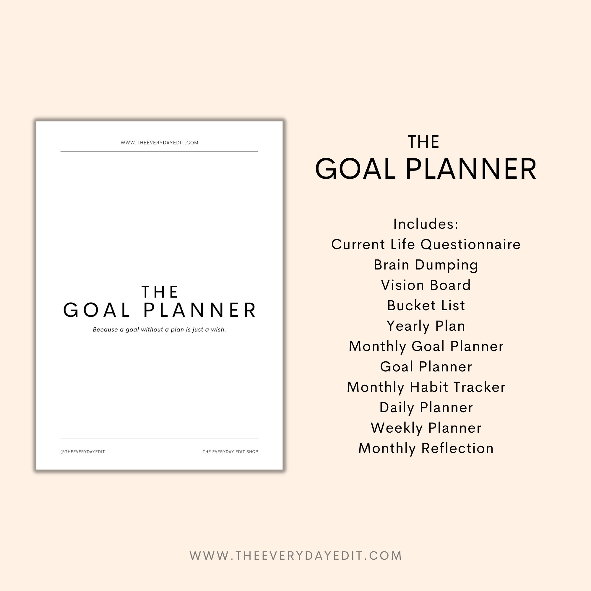 Goal Planner Printable Goal Journal Goal Tracker Printable - Etsy