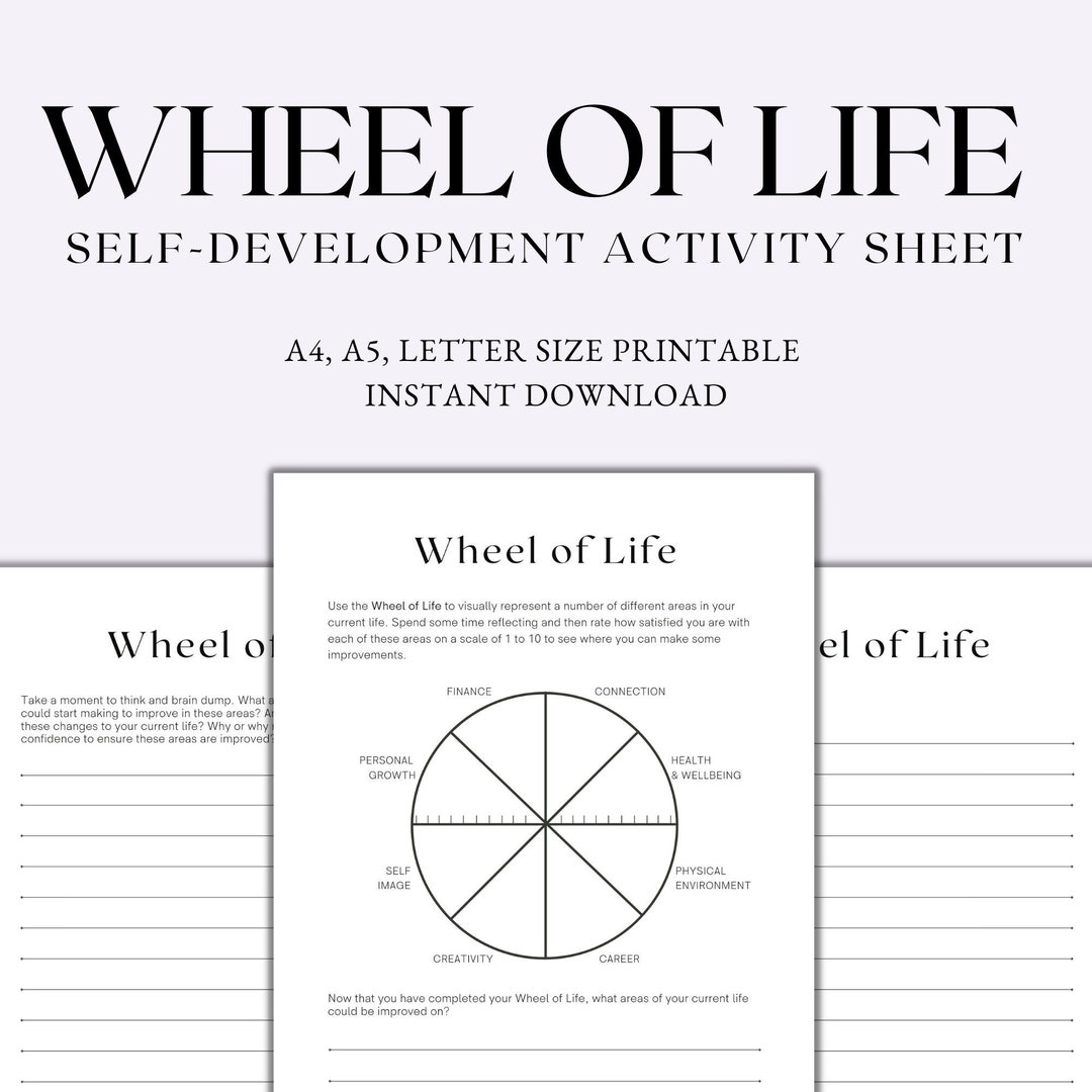 Wheel of Life Printable, Self-improvement Printable, Life Circle ...