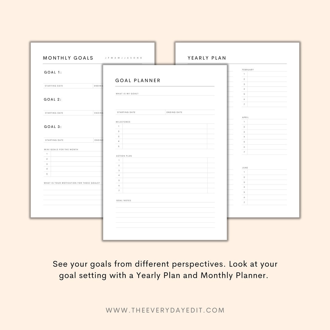 Goal Planner Printable Goal Journal Goal Tracker Printable | Etsy