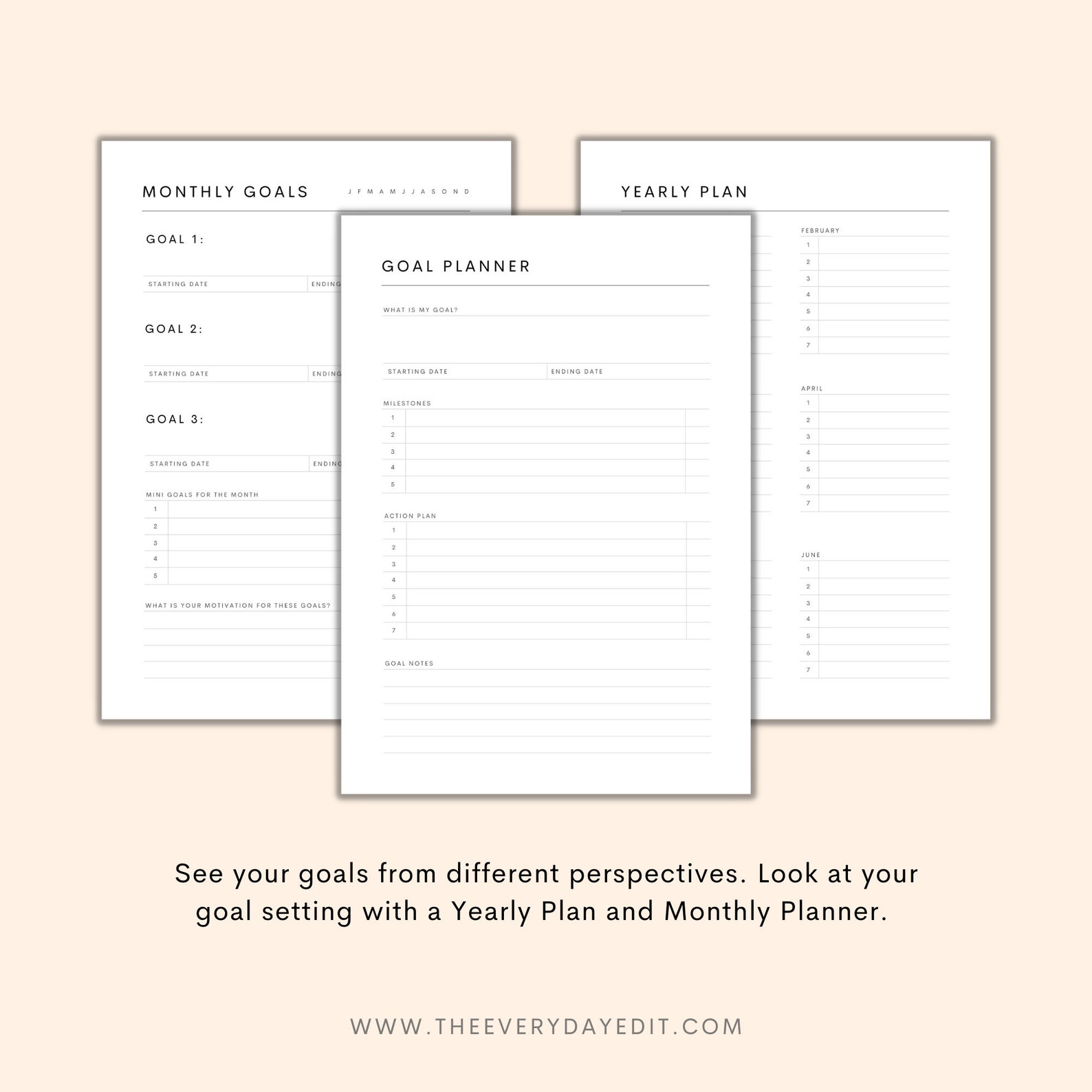 Goal Planner Printable Goal Journal Goal Tracker Printable - Etsy