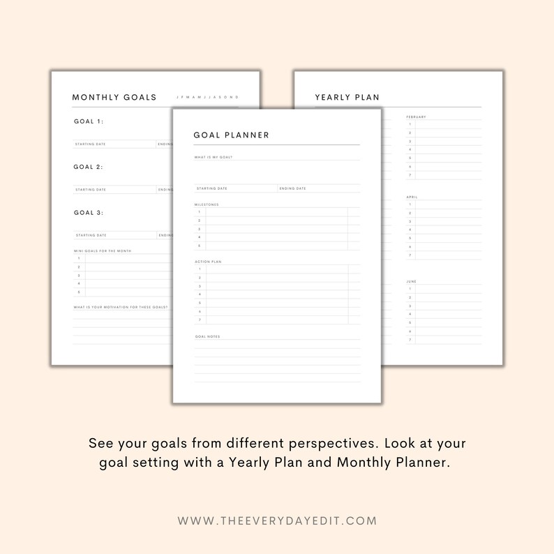 Goal Planner Printable, Goal Journal, Goal Tracker Printable, Life ...