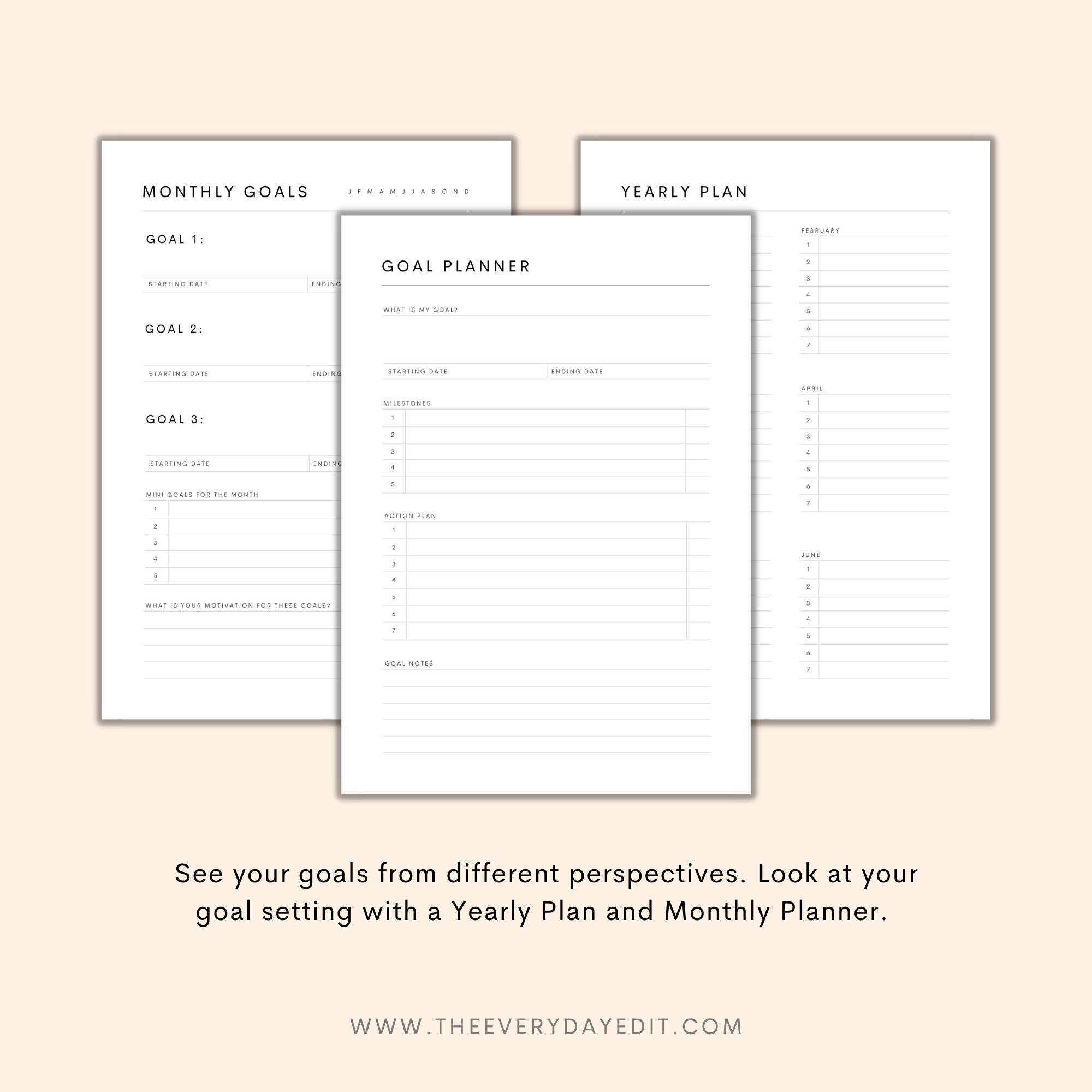 Goal Planner Printable Goal Journal Goal Tracker Printable - Etsy