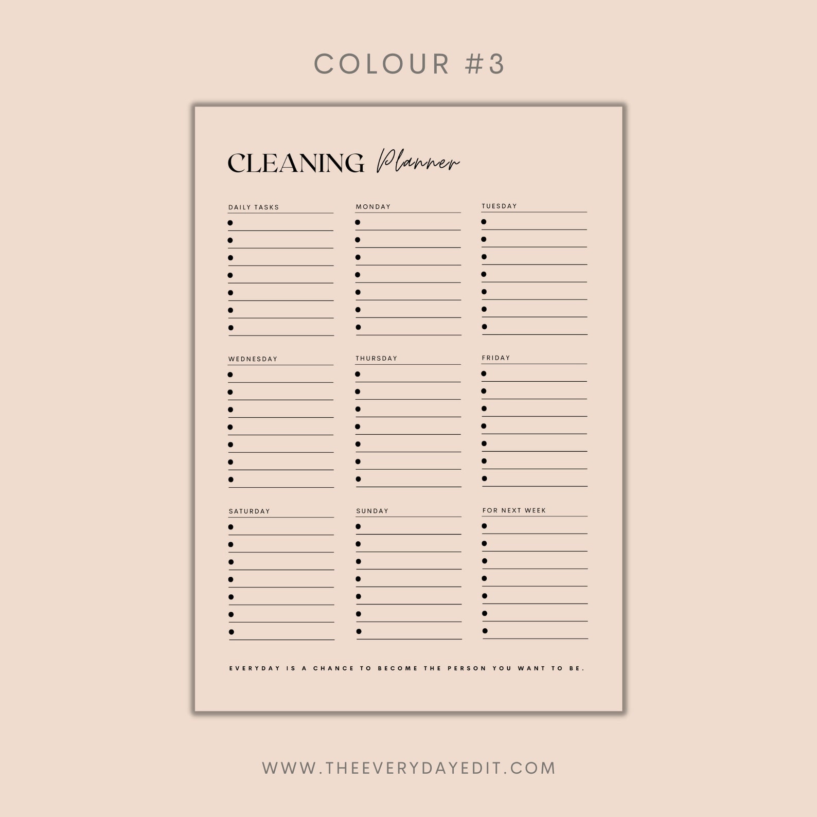 Weekly Cleaning Planner Printable, Cleaning Tracker, Cleaning Schedule ...