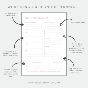 Daily Wellness Planner Printable, Daily Planner, Printable Planner ...